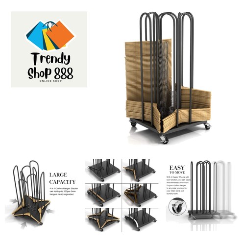 Hanger Organizer Stacker,4 in 1 Hanger Rack Stand with Swivel Caster ...