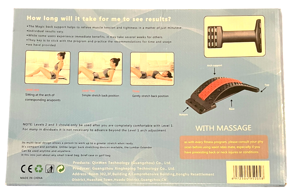 Back Stretcher Lumbar Back Pain Relief Device Waist Relax Mate ...