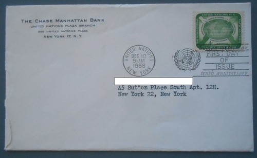 First Day Issue Cover Human Rights Stamp from the United Nation Dec 10 ...