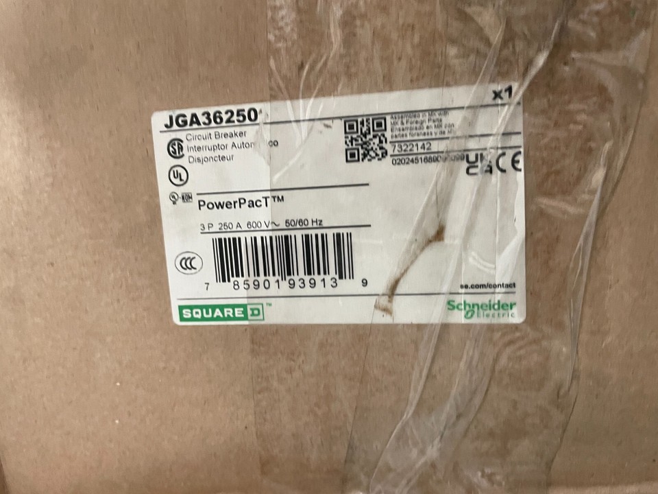 NEW Square D JJA36250 3p 600v 250a 65K I-Line Circuit Breaker | eBay
