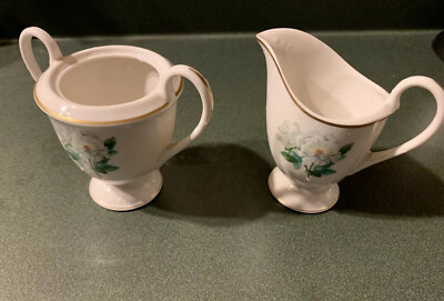 Silver Rose By Hanover China Creamer And Sugar Set | eBay