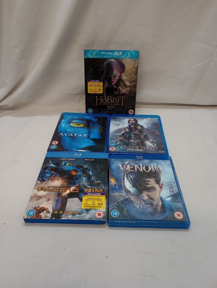 Blue ray Bundle: The Hobbit Trilogy, Venom, Avatar, Pacific Rim, Rogue ...