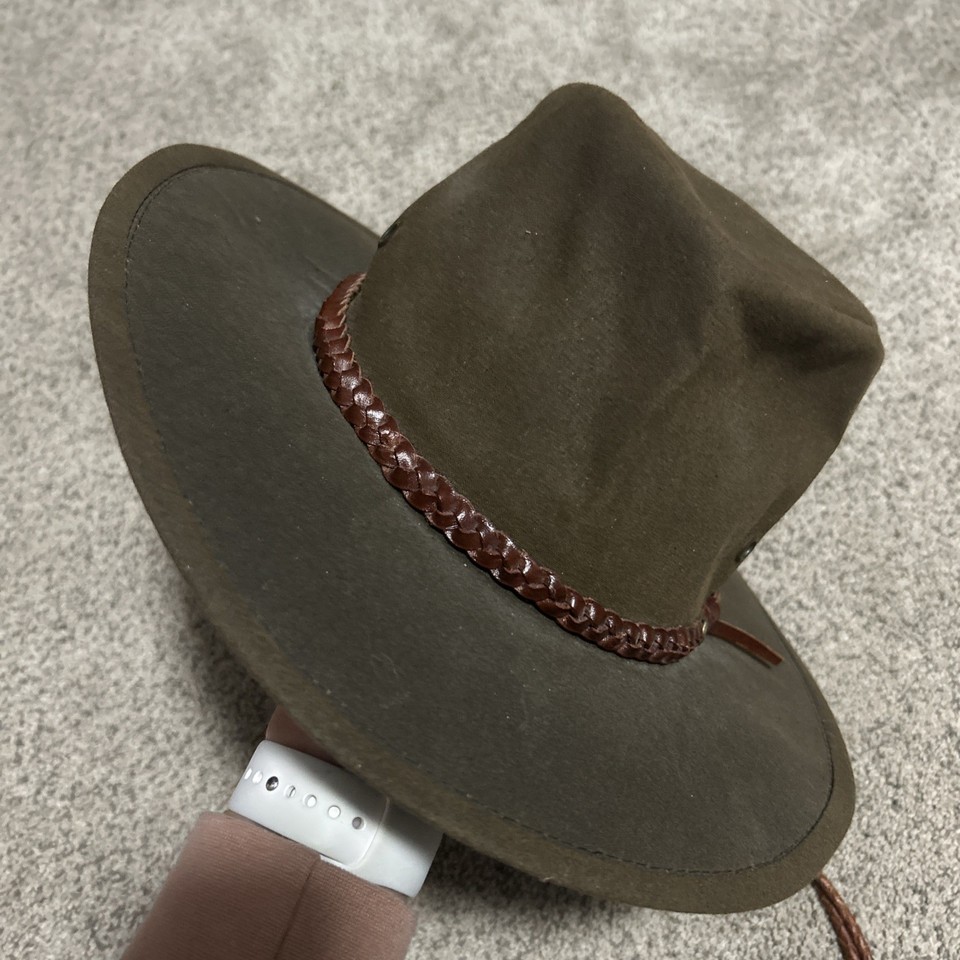 OUTBACK Trading Company "Grizzly" Cowboy Safari Hat Wide Brim Oilskin ...