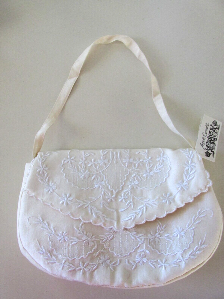*Sale* NWT VINTAGE APRIL CORNELL UNUSED EMBROIDERED SILK PURSE BRIDAL ...