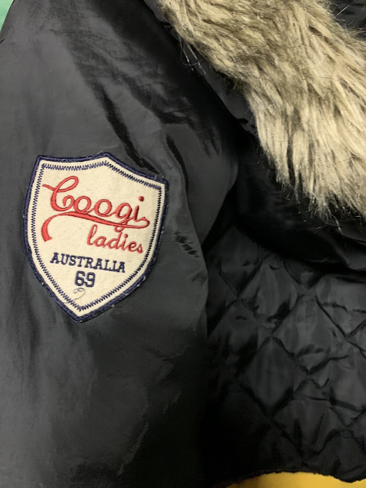 Coogi Puffer Jacket Black Rainbow Women’s Size Large … - Gem