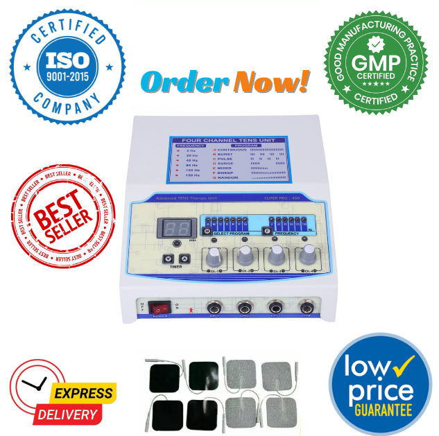 Prof. Home use 4 Channel Electrotherapy Physical Ultrasound Therapy ...