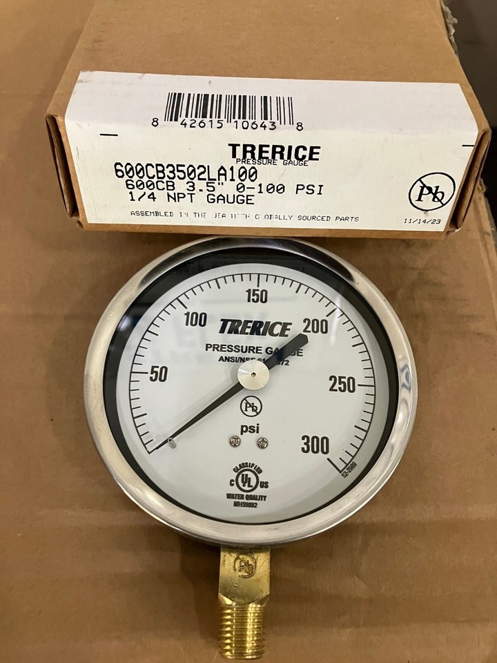 4 1/2" Trerice 0-300 psi gauges | eBay