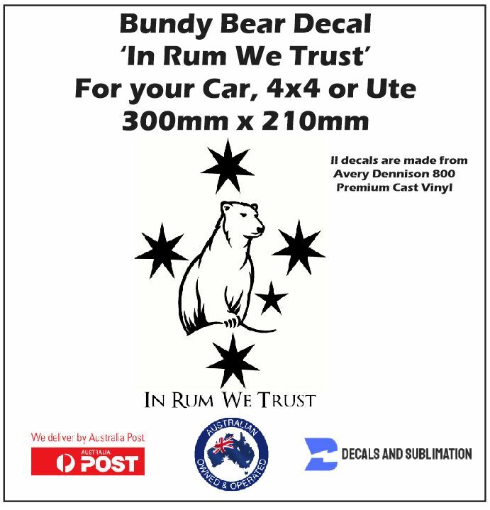 Bundy Rum Bear Decal x Car, Ute or 4x4 | eBay Australia