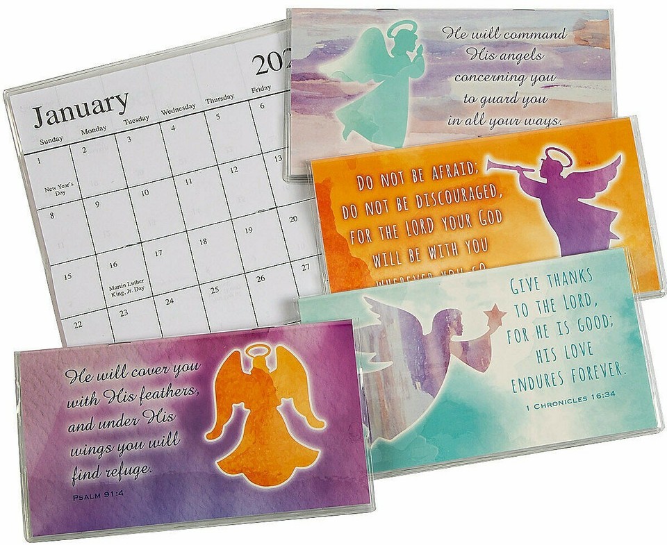 2024-2025 Angels Pocket Calendars 6.5" x 3.5" With Clear Vinyl Cover ...
