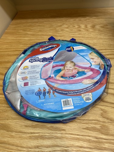 SwimWays Inflatable Baby Spring Pink Fish Round Pool Float with ...