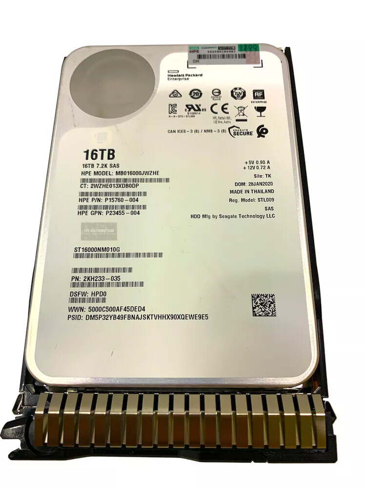 P09165-B21 P11519-001 HPE 14TB 6G SATA 3.5" LFF LP DS SC HDD Hard Drive ...