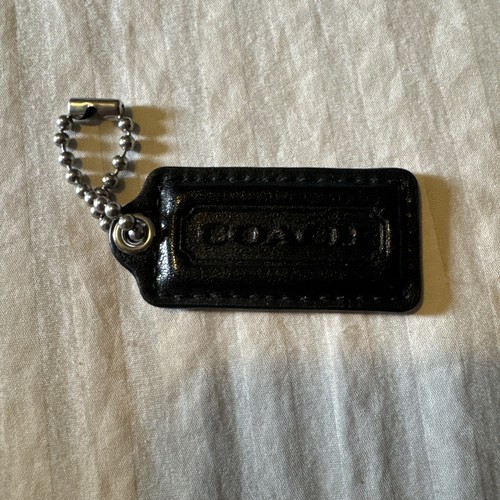 COACH VINTAGE LEATHER KEY FOB BAG CHARM KEYCHAIN HANGTAG Black | eBay