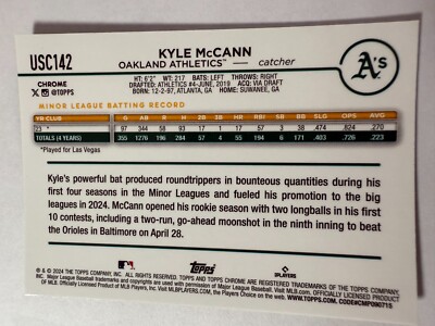 2024 Topps Update Series - Kyle McCann #US37 (RC) | eBay