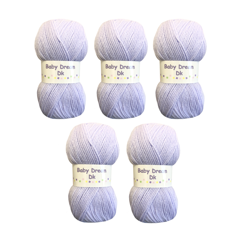 5 x 100g Baby Wool, Soft DK Double Knitting Yarn, Woolcraft Babycare ...