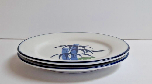 Blue & White 7" Round Plates Set of 2 Chinese Bamboo Design Unbranded ...