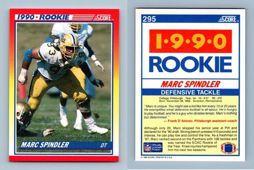 Marc Spindler #295 Score 1990 NFL Football RC Trading Card | eBay UK
