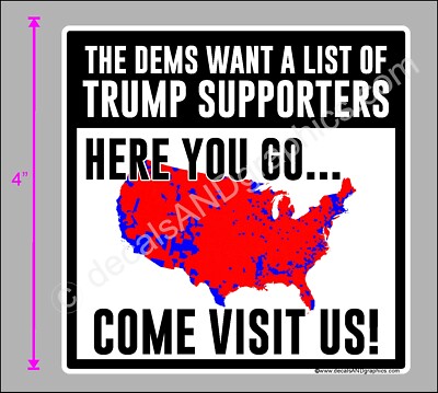 TRUMP 2020 STICKER TRUMP SUPPORTERS VISIT US ANTI BIDEN ANTI DEMOCRAT ...