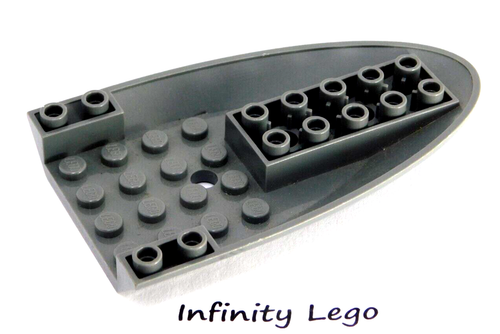 2 LEGO Dark Grey Aircraft / Plane Bottom Curved Panel 6x10 Fuselage ...