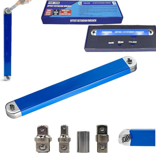 Offset Extension Wrench 15-inch Impact-Ready Socket Tool with Adapters ...