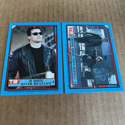 1991 Topps TERMINATOR 2 T2 Cards Arnold Schwarzenegger #11 & #18 EX-NM ...