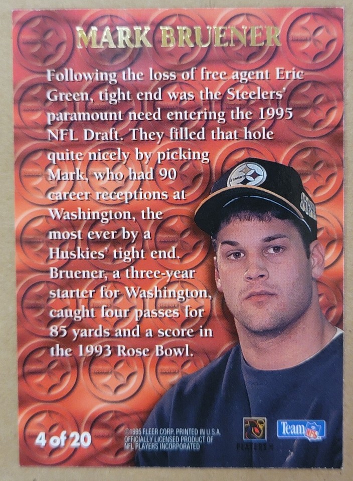 Mark Bruener RC Autograph 1995 Fleer Ultra First Rounder #4 Rookie On ...