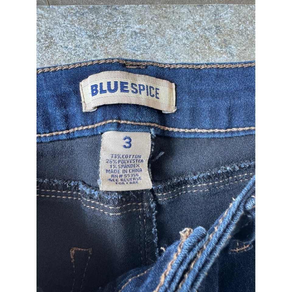 Y2K Blue Spice Stretch Jeans Size 3 Dark Wash Slim Fit Denim | eBay