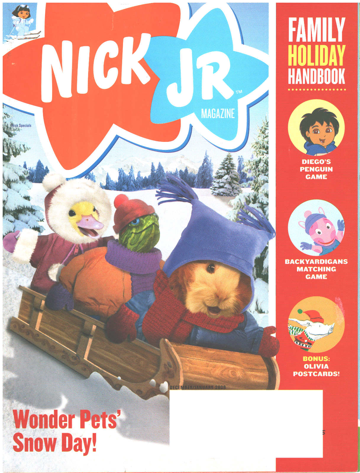 NICK JR Magazine December January 2008 Wonder Pets Diego Backyardigans ...