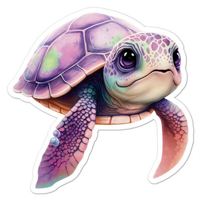 Cute Sea Turtle, Vinyl Decal Sticker, Indoor Outdoor, 3 Sizes, #9089 | eBay