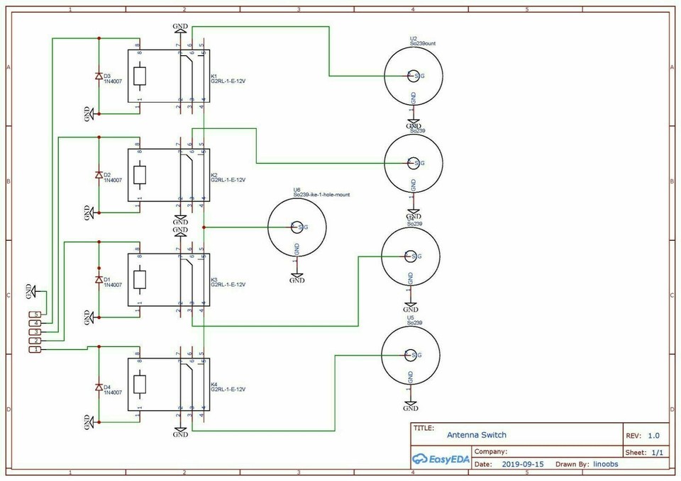 4-way DIY KIT 4:1 coax remote antenna switch SO-239 HF MW Omron Ham ...