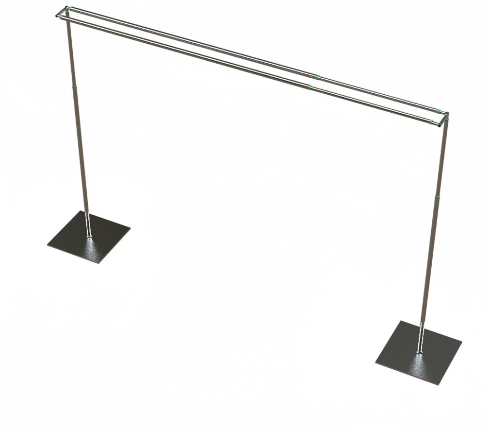 DOUBLE CROSS BAR ADJUSTABLE QUICK BACKDROP KIT 10 FT x 10 FT PIPE ...