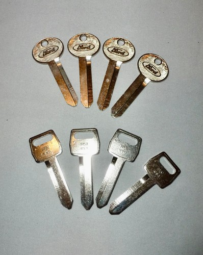 Lot Eight (8) Key Blanks - Four (4) FORD Small Hole H50 & Four (4) Long ...