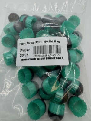 First Strike FSR Rounds .68 Cal 50 Rd Bag - Smoke/Green Shell -Orange ...
