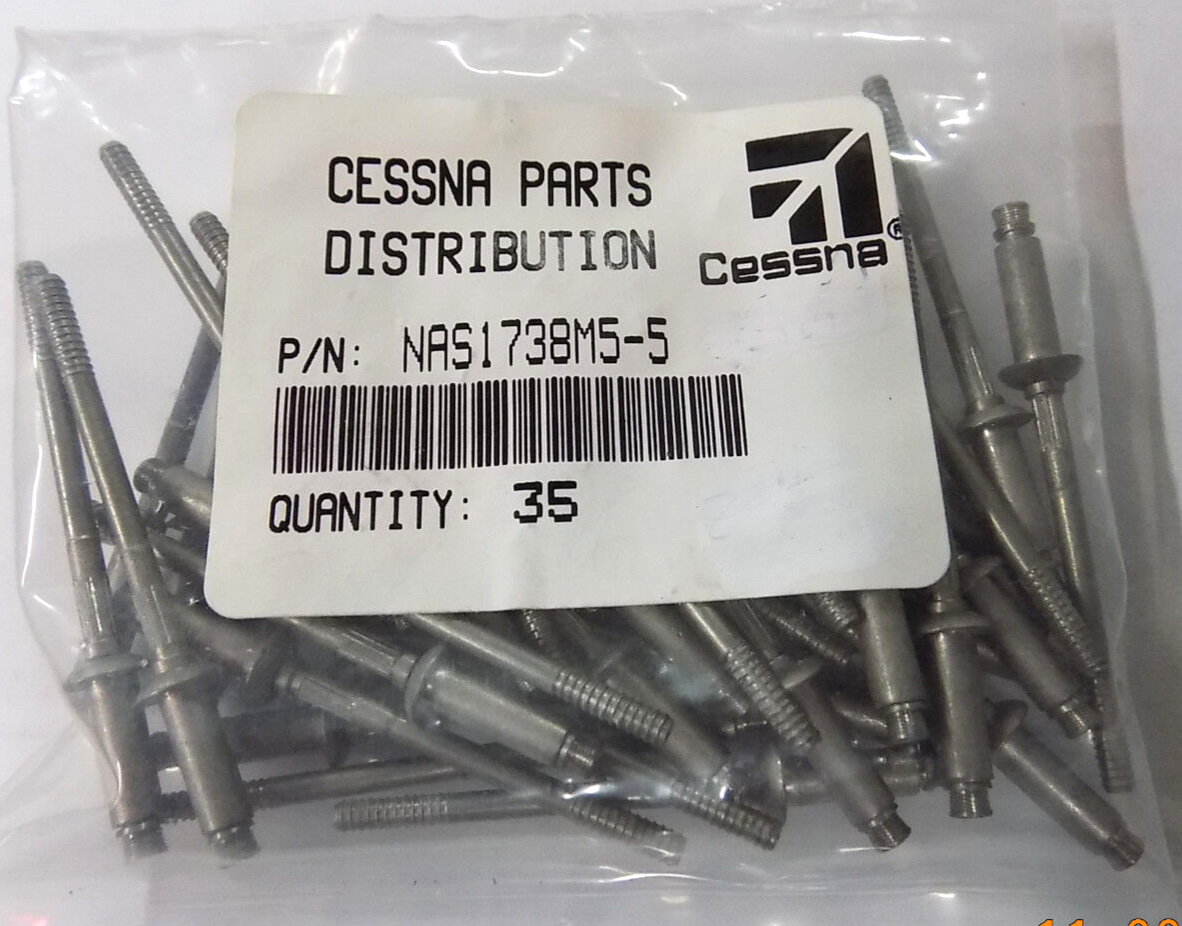 Cessna PN# NAS1738M5-5 Blind Rivets (SOLD 35 TO A PACKAGE) | eBay