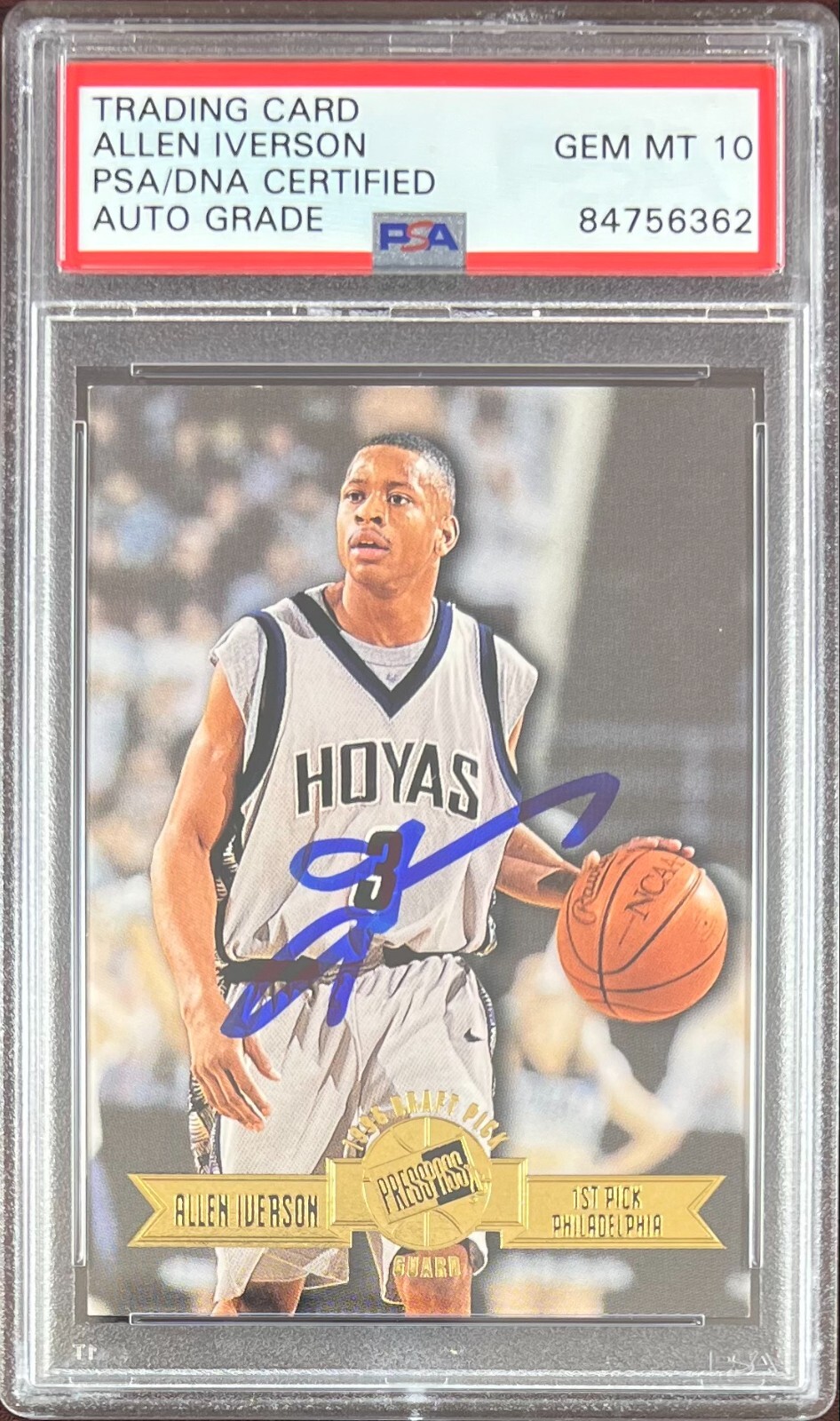 Allen Iverson auto RC 1996 Press Pass #1 Philadelphia 76ers PSA Gem Mint 10 | eBay