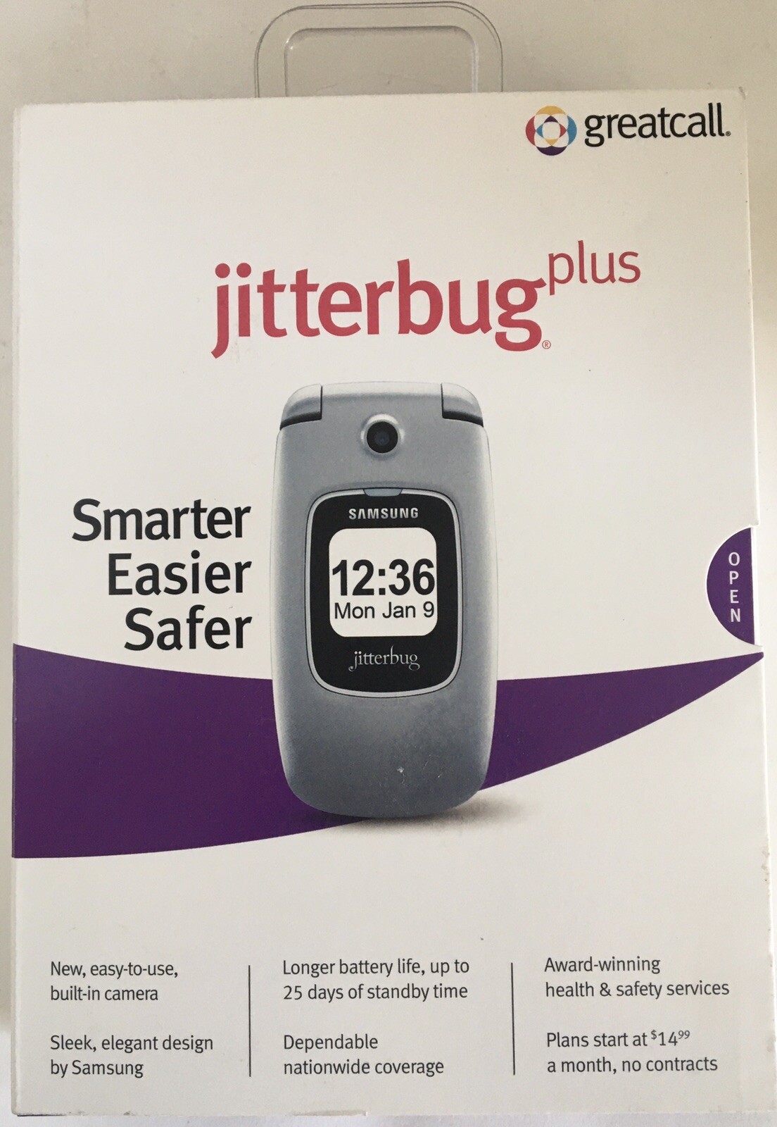 Jitterbug Plus Samsung Long Battery Life Easy Camera Big Buttons Silver ...