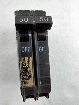 GE Two Pole 50 Amp Breaker THQP250 Tested Thin Circuit Breaker | eBay