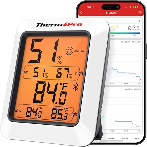 ThermoPro Hygrometer Thermometer for House TP350, Bluetooth Room | eBay