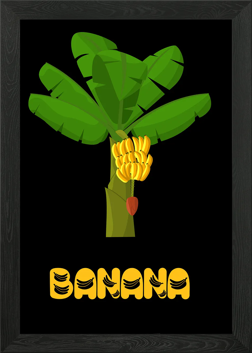 vektor banana Framed Wall Art Poster Canvas Print Picture | eBay UK