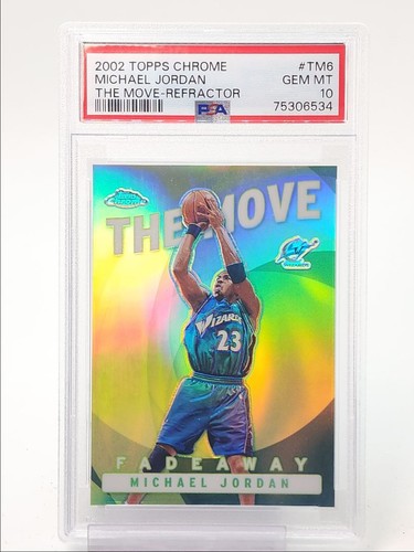 MICHAEL JORDAN 2002-03 TOPPS CHROME THE MOVE FADEAWAY REFRACTOR PSA 10 ...