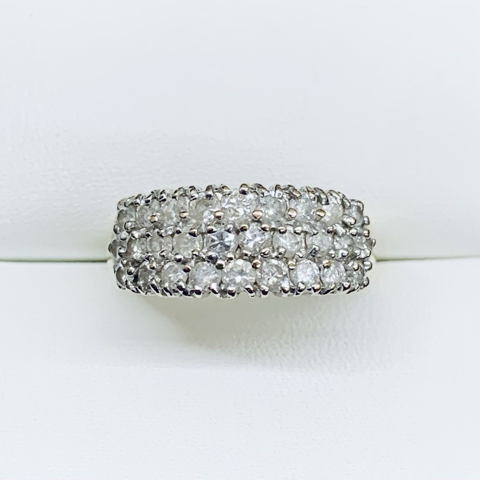 Estate Vintage 1/2 Ct 14k Yellow Gold Natural Diamond Cluster Pave Ring ...