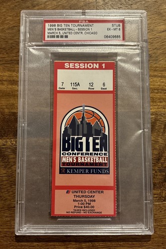 1998 Big Ten Basketball Tournament (Session 1) Ticket PSA Excellent ...