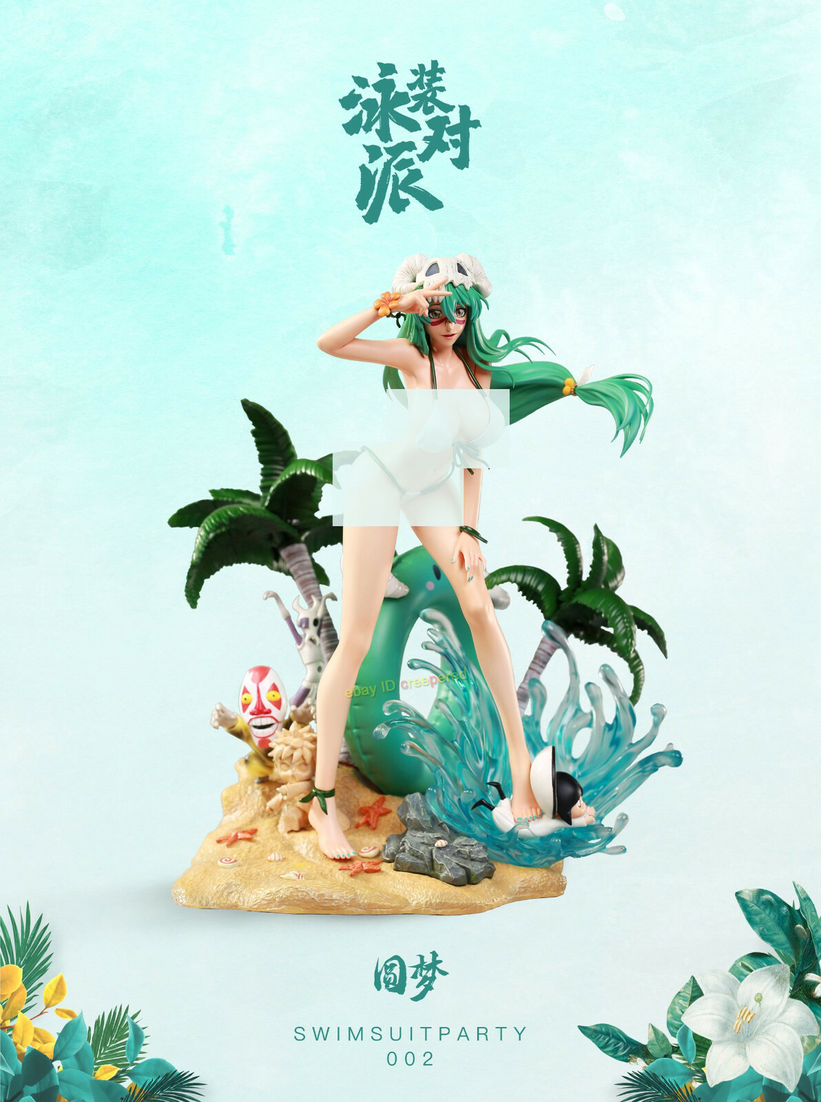 BLEACH Neliel Tu Oderschvank 1/6 Resin Figure Swimsuit Painted Statue ...