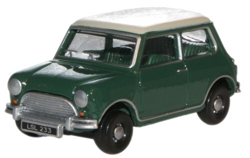 AUSTIN MINI CAR - ALMOND GREEN/OLD ENGLISH WHITE - 1:76 - OO - OXFORD ...