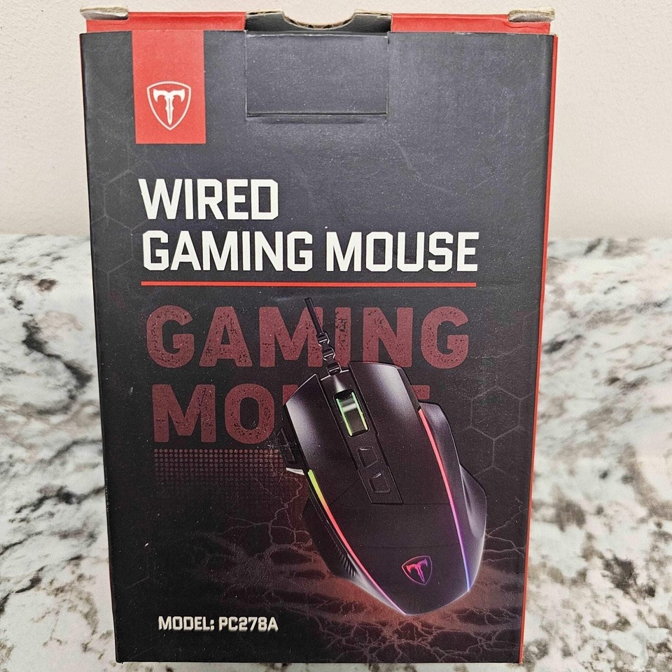 Pictek PC278A Wired Gaming Mouse - 8000DPI, 8 Prog Btns, RGB, Ergo ...