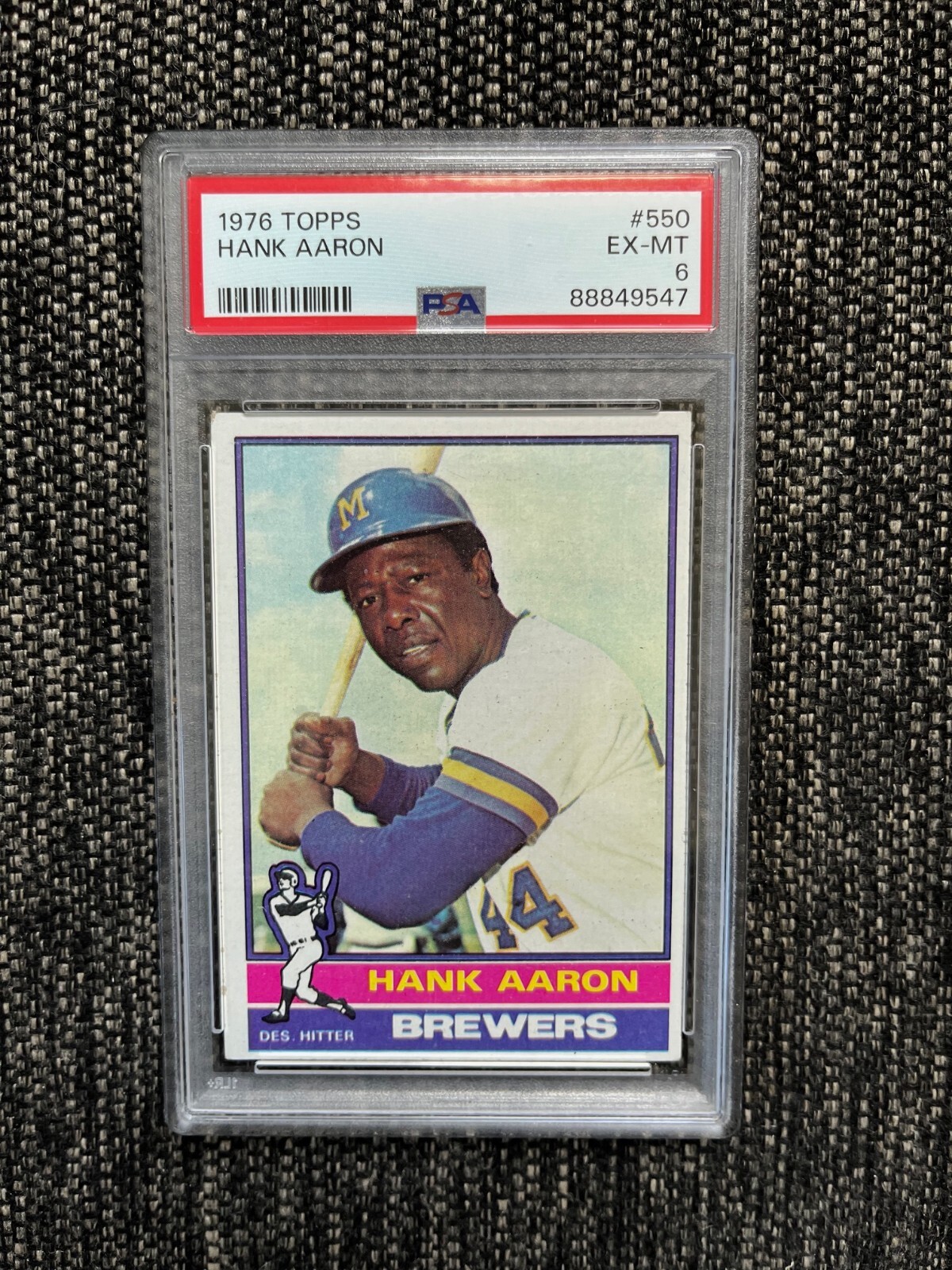 1976 Topps #550 Hank Aaron PSA 6 EX-MT HOF Brewers Braves | eBay