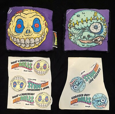 Vintage Madballs Skateboard Elbow Pads & Iron-On Patches Amtoy 1985 | eBay