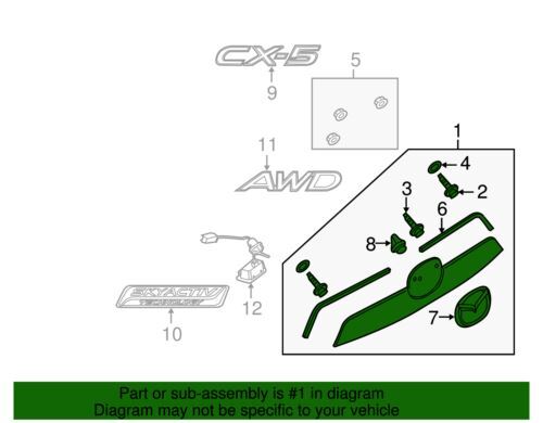 Genuine Mazda Garnish Lift Gate KD45-50-810A-12 | eBay