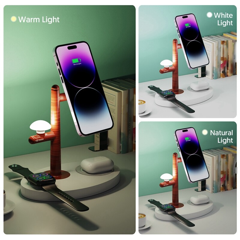 3 in 1 Magnetic LED Light Stand Fast Charging Dock Station for S8 1987 ...