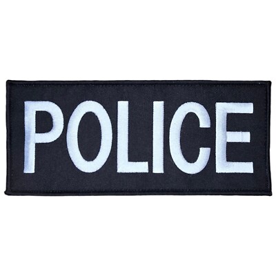 POLICE TITLE BADGE UNIFORM SWAT BLACK WHITE PANEL TACTICAL COP HOOK ...