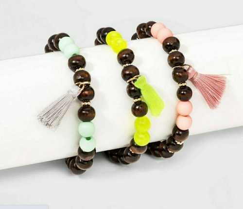 Beaded and Tassel Charm Stretch Bracelet Set - Wild Fable | eBay